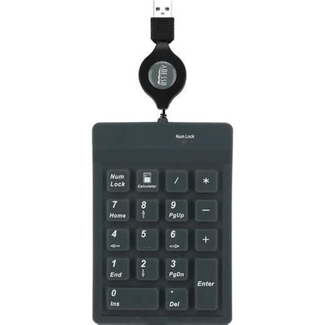 Adesso 18 Key Usb Waterproof Numeric Keypad With Retractable Cable