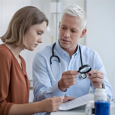 A Female Patient Is Talking With A Doctor About Vaginal Ring Premium