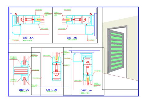 Detalles De Puerta De Aluminio En DWG 4 51 MB Librería CAD