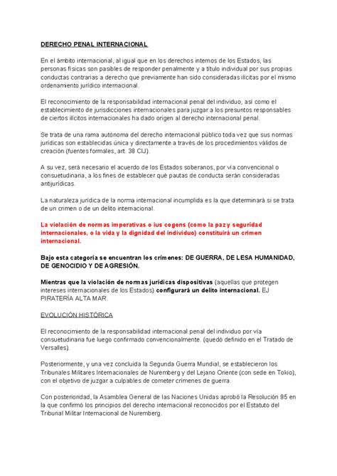 Derecho Penal Internacional Derecho Penal Internacional En El ámbito