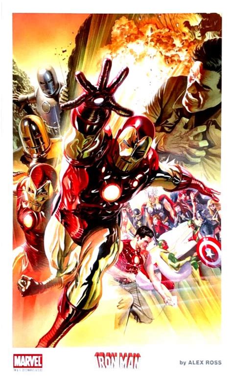 Alex Ross Iron Man 11x17 Print W5x8 Signed Alex Ross Postcard
