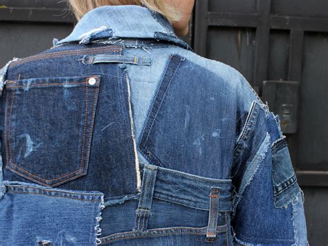 Long Patchwork Jeans Coat Designer Art Denim Unisex Jacket Etsy Sweden