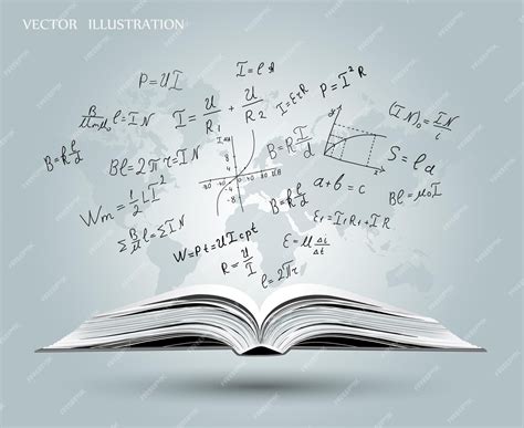 Fórmulas Matemáticas Y Gráficos En El Libro Abierto Vector Premium