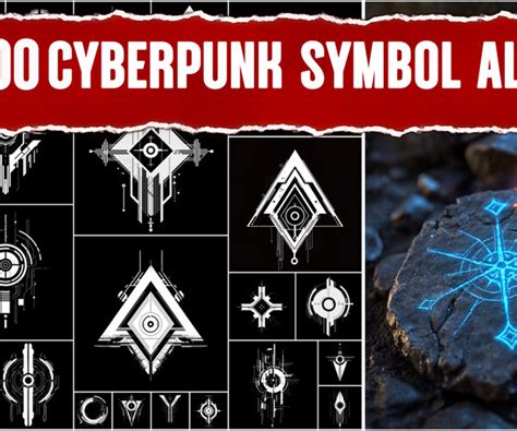 Artstation Cyberpunk Symbol Alpha Png Displacement Maps Brushes