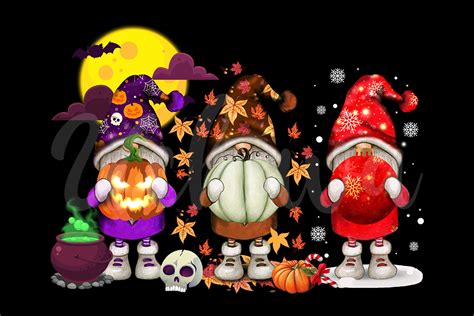 Gnomes Halloween Thanksgiving Christmas Graphic By Uchava Creative