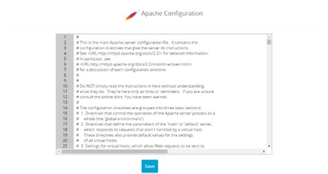 Edit Apache Conf Webuzo