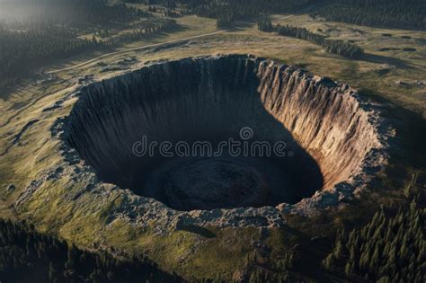 Drone Perspective Reveals A Vast Crater Formed By Nuclear Testing Showcasing Dramatic