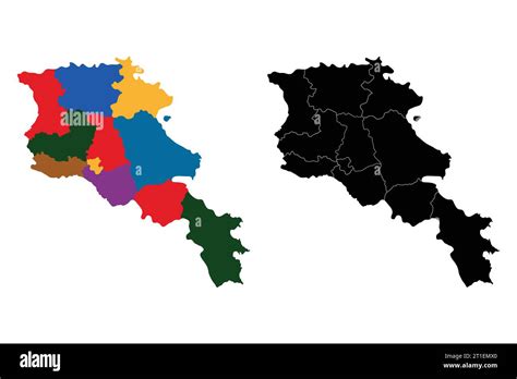 Armenia Vector Silhouette Map White Background Stock Vector Image And Art