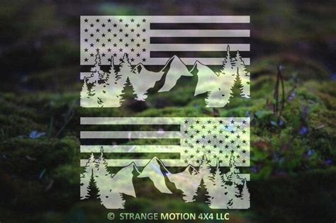 Strange Motion Limited Co Pair Of Mountain American Flag Vinyl Decals