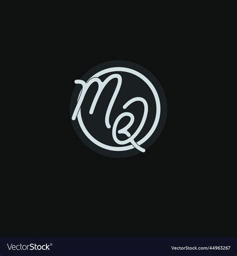 Initials Mq Logo Monogram With Simple Circle Line Vector Image