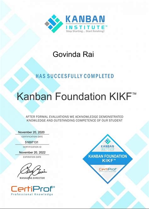 Govinda Rai On Linkedin Certification Kanbanfoundation Learning