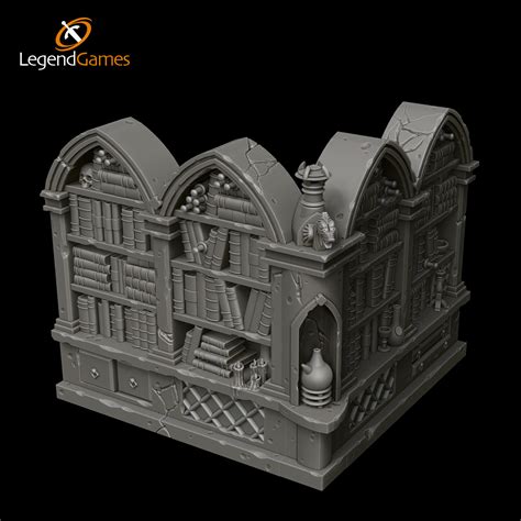 Stl File Wizards Library Bookcase Necromancer Set Legendgames 🎲