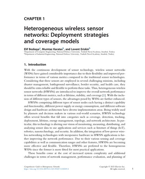PDF Heterogeneous Wireless Sensor Networks Deployment Strategies And