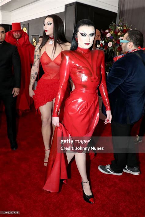 Violet Chachki And Gottmik Attend The 65th Grammy Awards On February