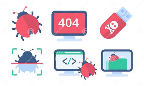 Protection Against Viruses From Computer Worms From Hackers Stock Vector Illustration Of