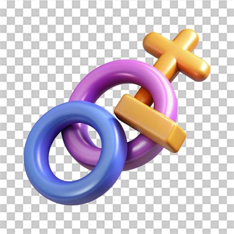 3d Gender Icon Isolated On White Background Linked Male And Female