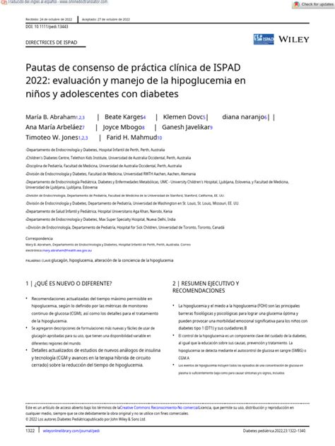 Pediatric Diabetes 2022 Abraham Ispad Clinical Practice Consensus
