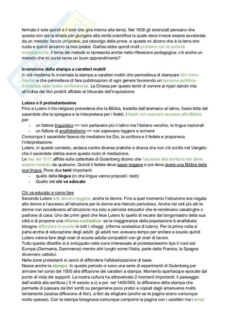 Storia Della Pedagogia Appunti