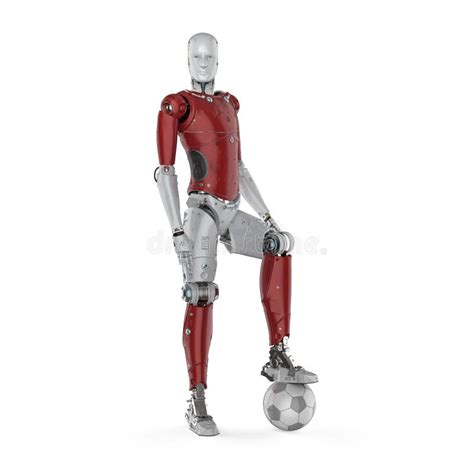Robot Play Soccer Stock Illustration Illustration Of Rendering 111008293