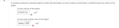 Solved A Company Produces A Spherical Object Of Radius Chegg