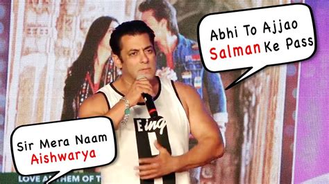 Salman Khan Innocent React On Aishwarya Loveyatri Full Video Youtube