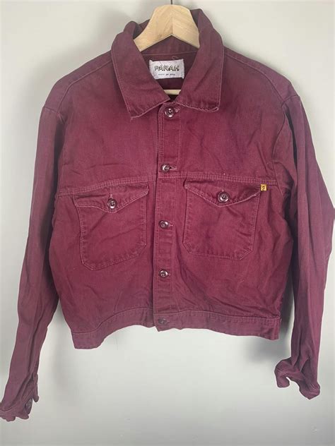 Denim Jacket × Distressed Denim × Vintage Vintage 80s Wine Denim