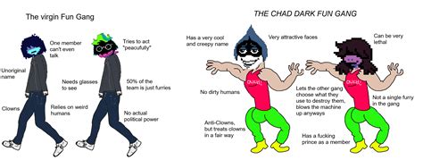 The Virgin Fun Gang Vs The Chad Dark Fun Gang X Post R Deltarune R Virginvschad