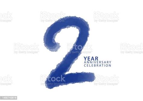 2 주년 기념 축 하 블루 컬러 로고 타입 벡터 2 숫자 디자인 2 번째 생일 초대장 로고 번호 디자인 벡터 일러스트 블루 로고