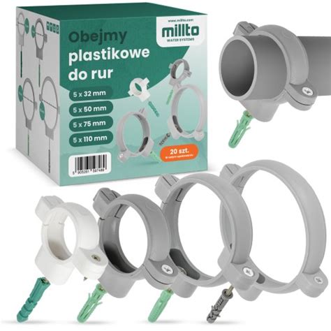 20x Obejma Rury Uchwyt Rur 32 50 75 110 Mm KANALIZACJI PP PCV