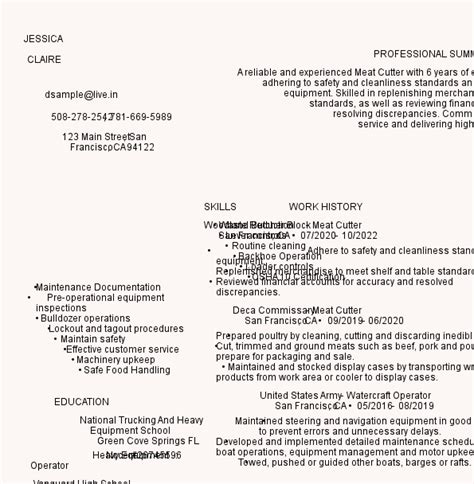 6 Great Meat Cutter Resume Examples Livecareer
