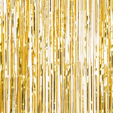 Gold Metallic Tinsel Foil Fringe Backdrop Curtain 6 5 Ft Fringe