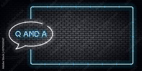 Vector Set Of Realistic Isolated Neon Sign Of Q And A Frame Logo For Template Decoration And