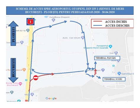 Schiţă detaliată privind accesul către Aeroportul Internaţional Henri