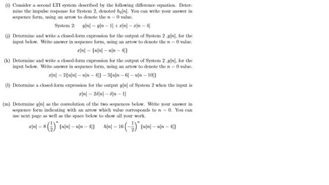 Solved I Consider A Second Lti System Described By The