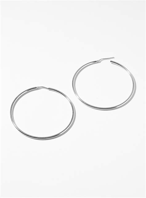 Large Silver Hoops Simons Simons
