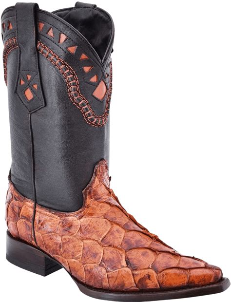 Cognac Snip Toe Pirarucu Leather Boot — Rodeo Durango Brand Corp