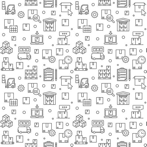 Premium Vector Inventory And Storage Vector Logistics Outline Seamless Pattern