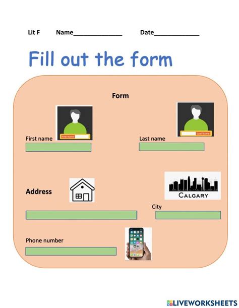 Fill Out A Form Litf Exercise English As A Second Language Esl English As A Second