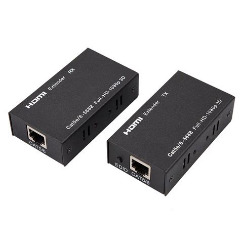 2Pcs 60m HDMI Extender Transmitter Receiver Sender With RJ45 LAN CAT6