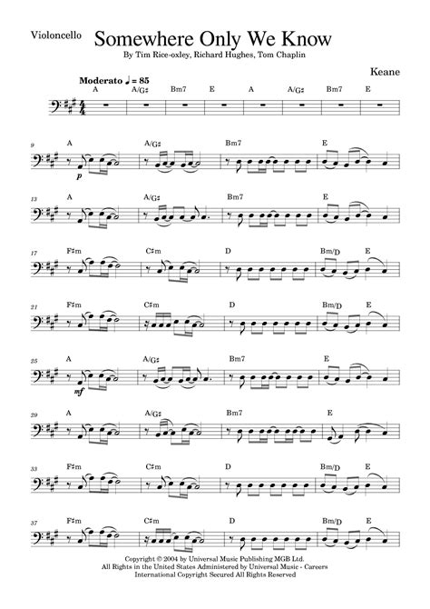 Somewhere Only We Know Arr Golden Skull Editions Noten Keane