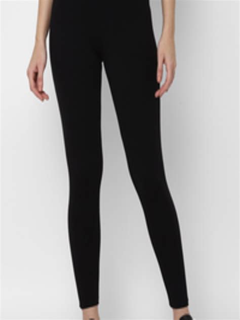 Buy Allen Solly Woman Black Solid Leggings Leggings For Women
