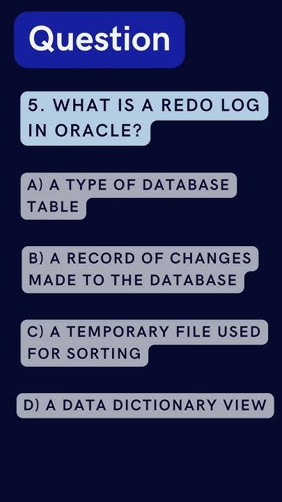 Oracle Dba Quiz 05 Databasemanagementsystem Oracledba