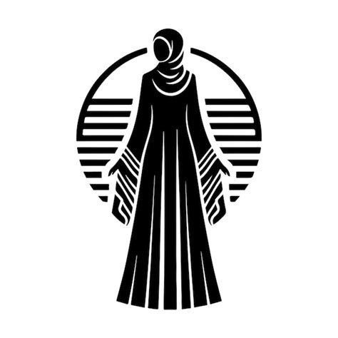 Mujer De Estilo Hijab Vector Color Negro Una Silueta Elegante De Mujer