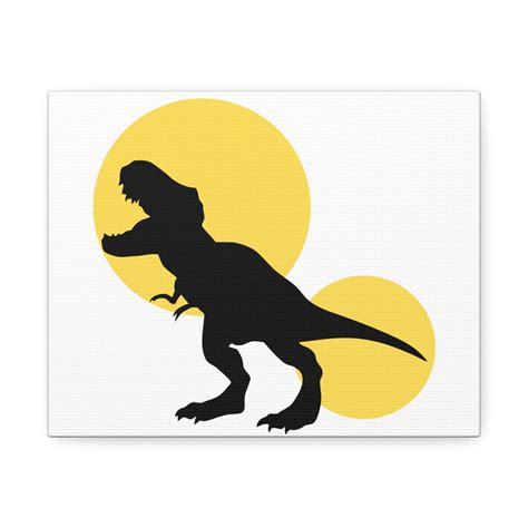 Trinx Yellow Tyrannosaurus Rex Design By Kelly Johnson Wrapped Canvas