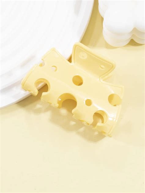 1pc Womens Fashionable Hair Clip 78cm Cheese Shape Claw Clip Casual