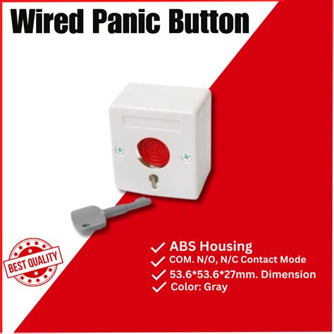 Mini Emergency Wired Panic Button Gray Color For Access Control Shopee Philippines
