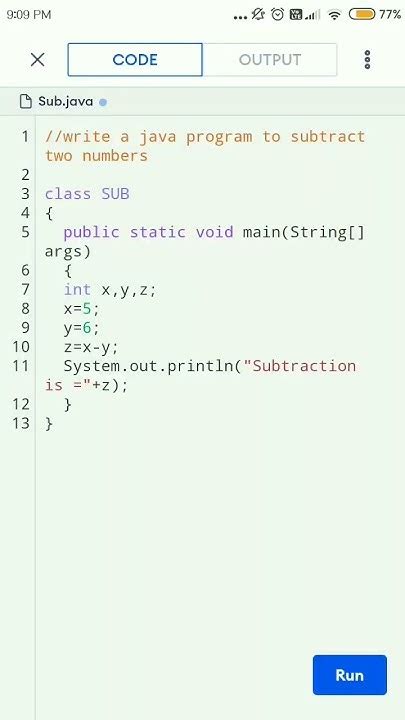 Write A Java Program To Subtract Two Numbers Shorts Shortsvideo Viral Viralvideo Youtube
