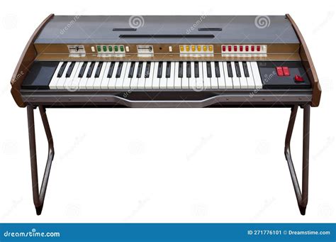 Vintage Synthesizer Keyboard Isolated On White Stock Image Image Of