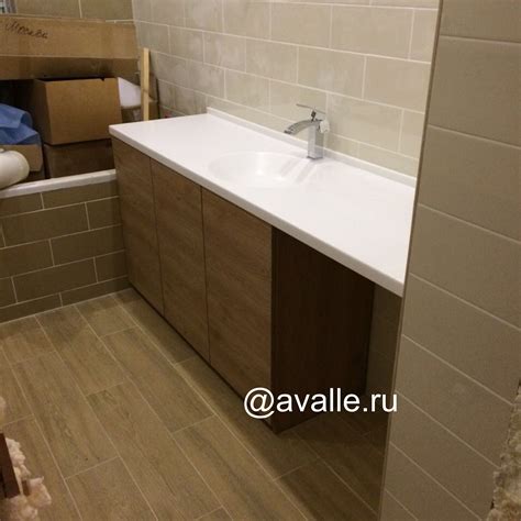 Мебель для ванной со столешницей под стиральную машинку 85 фото