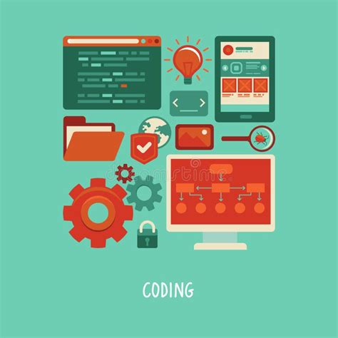 Web And Html Programming Flat Illustration Stock Vector Illustration Of Menu Development